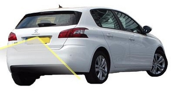 Peugeot 308 Car Reverse Rear View Camera Kit with Guidelines