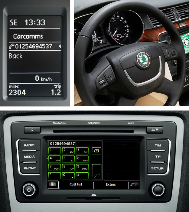 Genuine Skoda OEM Latest Bluetooth Handsfree Telephone & Wireless Music ...