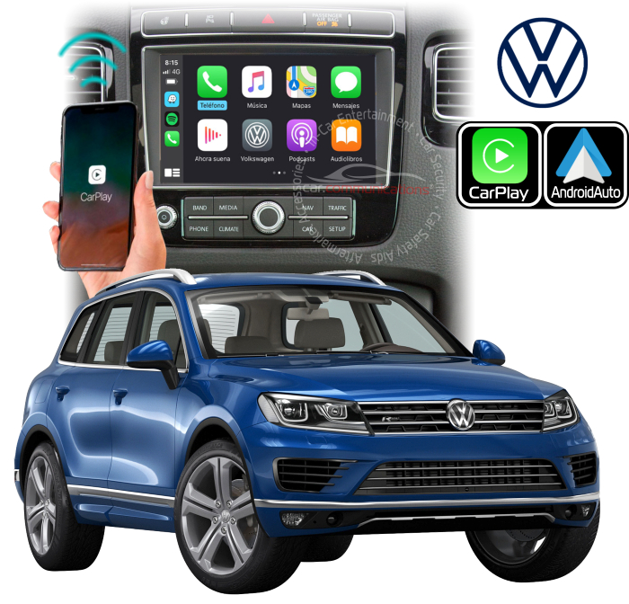 Volkswagen Touareg RCD850 RNS850 Wireless Apple CarPlay / Android Auto ...