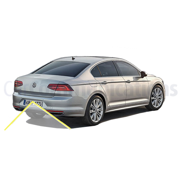 VW Passat B7 Rear Camera Kit with Emblem Camera & Moving Guidelines