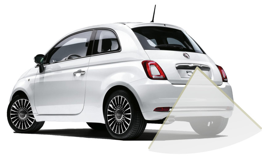 Fiat 500 Reversing Camera Kit with Guidelines for 5" Uconnect
