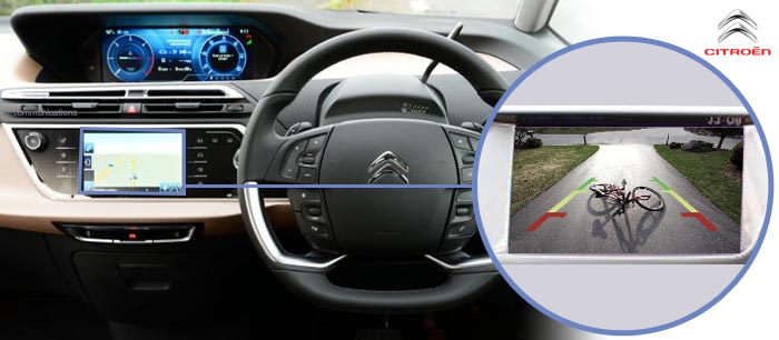 Citroen C4 Reversing Rear View Camera Kit With Moving Guidelines