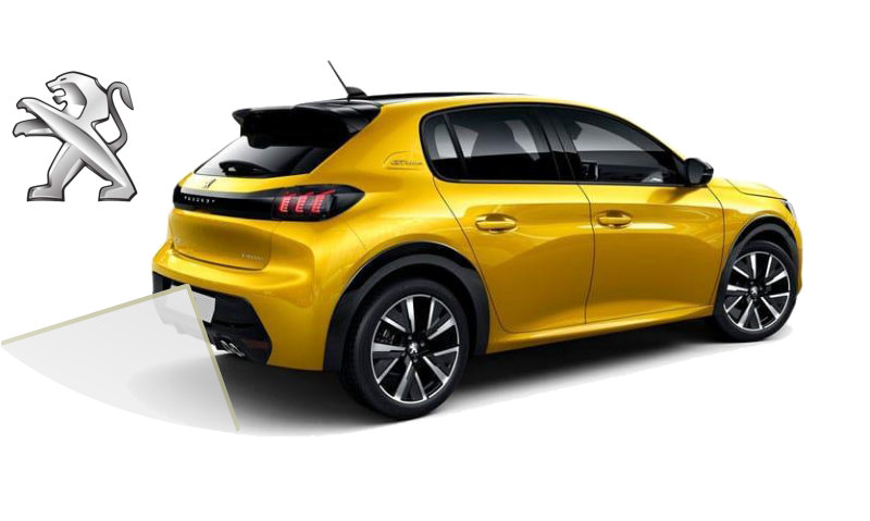 Peugeot 208 Reversing Rear View Camera Kit with Guidelines - NAC 10"