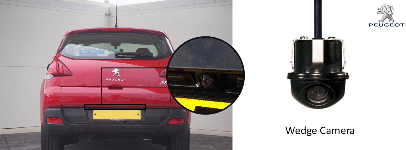 Peugeot 3008 Car Reverse Rear View Camera Kit with Guidelines