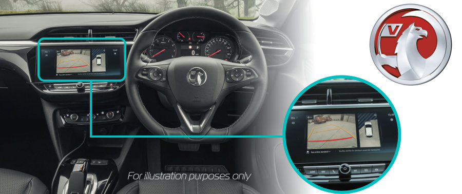 Vauxhall Corsa Reversing Rear View Camera Kit with Guidelines - 2020 >
